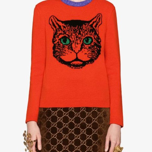 Gucci | Sweaters | Gucci Mystic Cat Wool Knit Sweater | Poshmark